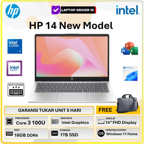 Promo HP 14 Core 3 100U 16GB 1TB Intel Graphics 14" FHD Windows 11 ...