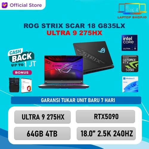 Promo ASUS ROG STRIX SCAR 18 G835LX ULTRA 9 275HX RTX5090 24GB RAM 64GB SSD 4TB W11+OHS 18.0 2 ...
