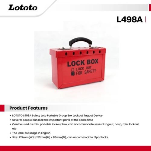 Jual LOTOTO Safety Lockout Tagout Portable Grub Lock Box L498A ...
