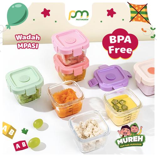 Promo PASTIMUREH | Wadah Mpasi kaca/ Baby Food Container Wadah Mpasi ...