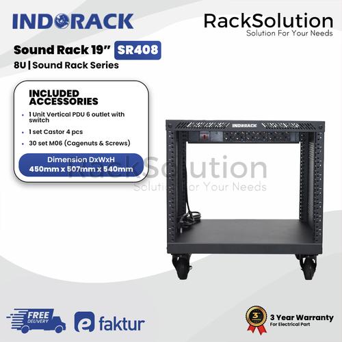 Jual SR408 Indorack Sound Rack 8U Depth 450mm Rak Audio Sound System ...