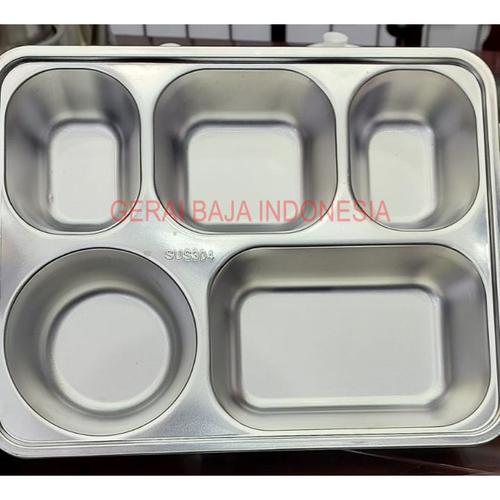 Jual Food Tray Lunch Box Lengkap Dengan Tutup Stainless SUS 304 Asli ...