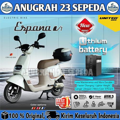 Jual Sepeda Listrik UNITED ESPANA V1 Lithium 750 Watt Electric E Bike ...