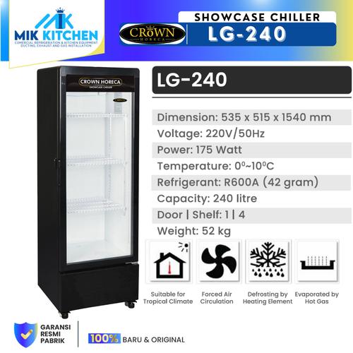 Jual CROWN SHOWCASE CHILLER LG-240 / LG240 SHOWCASE CHILLER 1 PINTU ...