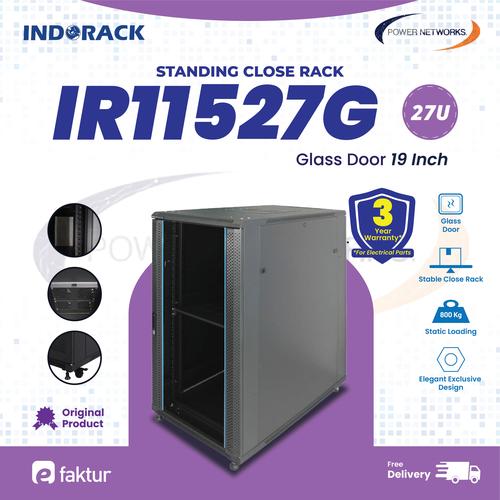 Jual INDORACK CLOSE RACK IR11527G GLASS DOOR Rak Server 27U 19inch ...