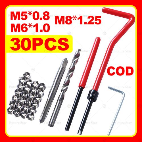 Promo M5 M6 M8 30pcs Set Thread Repair Kit Recoil Helicoil Untuk Baut ...
