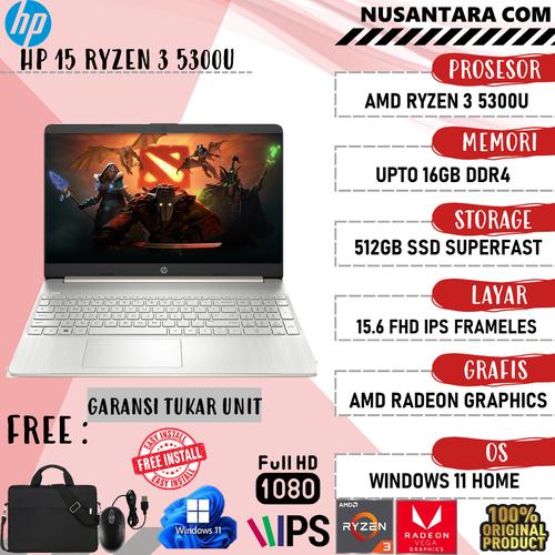 Jual Laptop HP AMD RYZEN 3 5300U RAM 16GB SSD 512GB RADEON GRAPHICS ...