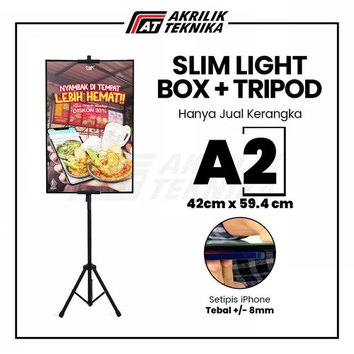Jual Slim Light Box LED Frame Advertising Portable A2 + Tripod Stand ...
