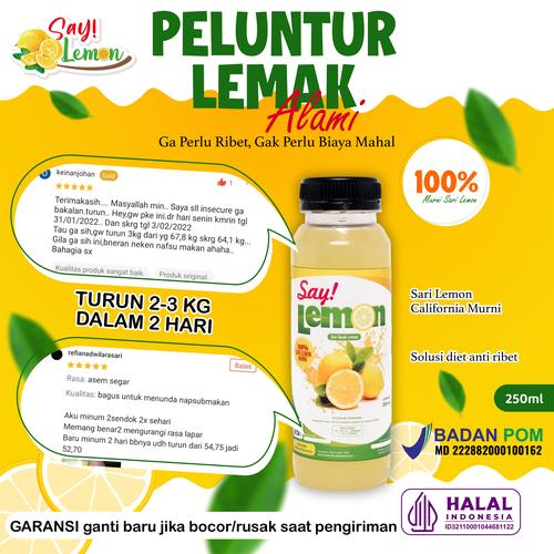 Jual Say Lemon 250ml Sari Lemon Murni Asli BPOM Jus Lemon Air Lemon ...