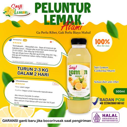 Jual Say Lemon 500ml Sari Lemon Murni Asli BPOM Jus Lemon Air Lemon ...