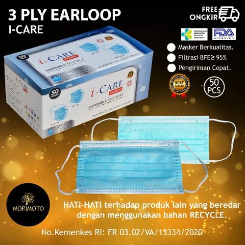 Jual MASKER 3PLY EARLOOP ISI 50pcs NECARE ORIGINAL - Jakarta Barat ...