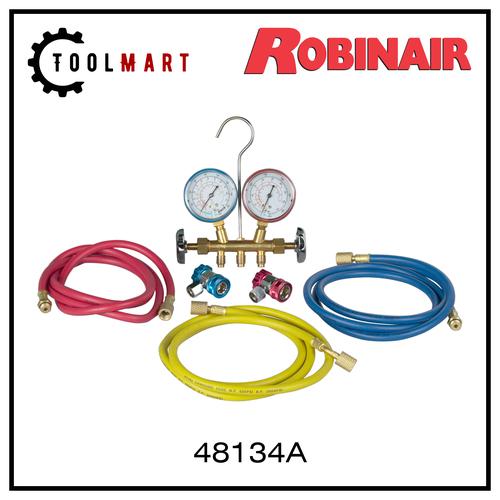Jual R134a Brass Manifold, Hose Set and Service Coupler Robinair 48134A ...