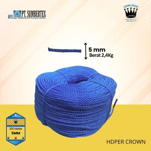 Jual Tali Tambang Plastik CROWN 5mm 1 ROLL Panjang 200 Meter HDPER or ...