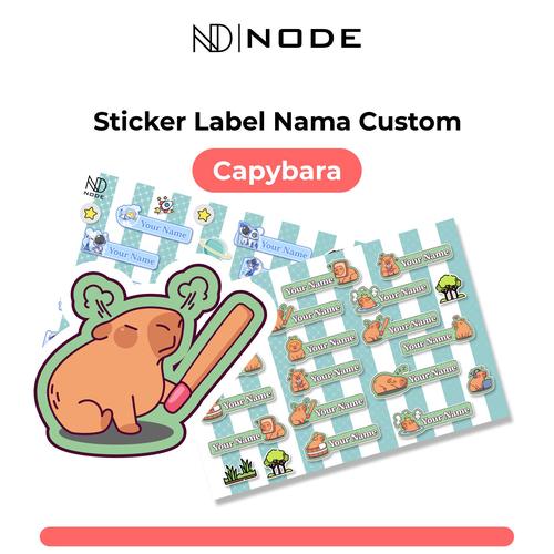 Promo Capybara Sticker Stiker Label Nama Custom Nama Karakter Anak - SL ...