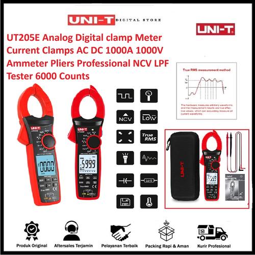 Jual UNI-T UT205E Analog Digital clamp Meter Current Clamps AC DC 1000A ...
