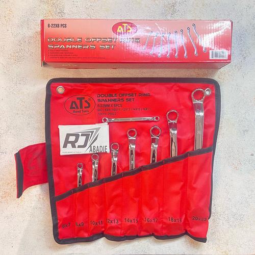 Jual Kunci Ring Double Offset Ring Spanners Set 8pcs ATS 6-22 - Kota ...