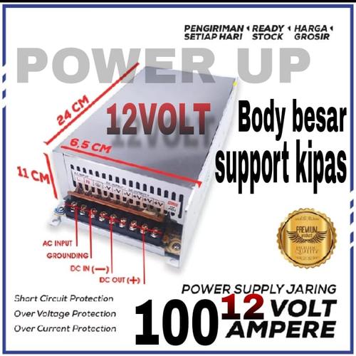 Promo BODY BESAR Power supply 12v 100A switching trafo murni ADAPTOR ...
