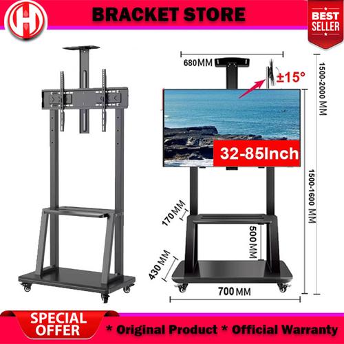 Jual Bracket Standing TV LED Dorong & Roda 32 - 65 Inch - Hitam - 40-55 ...