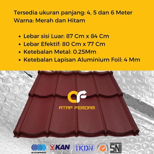 Jual TERLARIS ATAP FERDAM Aspal 2x4 Tebal 0,25 mm Motif Rinjani ...