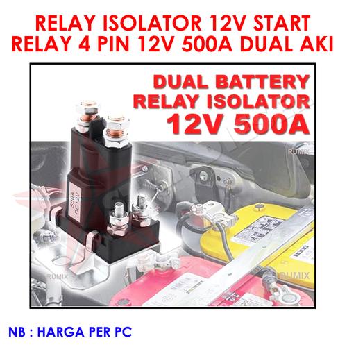 Jual BATTERY MOBIL RELAY ISOLATOR 12V START RELAY 4 PIN 12V 500A DUAL ...