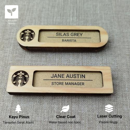 Jual Reusable Name Tag Magnet Custom Kayu | Tag Nama Magnet Custom ...