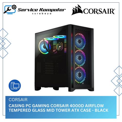 Jual Casing PC Gaming Corsair 4000D AIRFLOW Tempered Glass Mid Tower ...
