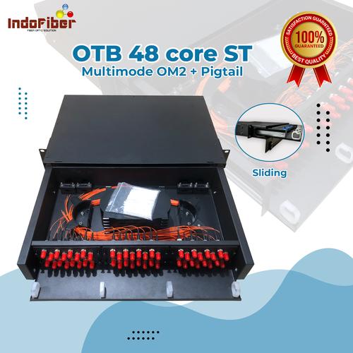 Jual INDOFIBER OTB 48 core ST Multimode OM2 rackmount sliding + Pigtail ...