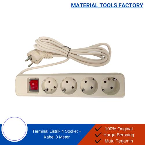 Jual Terminal listrik 4 colokan 3m - terminal listrik 3meter 4 colokan ...