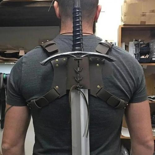 Jual Medieval Faux Leather Sword Scabbard Back Viking Sheath Men'S ...