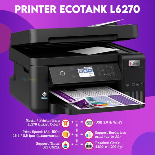 Promo Printer Epsn EcoTank L6270 A4 Print-Scan-Copy Wi-Fi Duplex ...