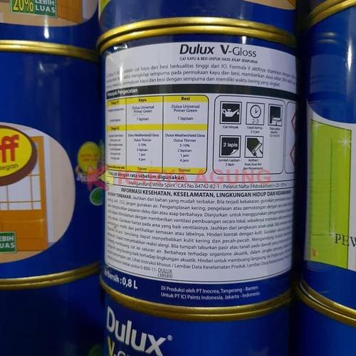 Jual DULUX V-GLOSS DOFF CAT KAYU BESI / SYNTHETIC PAINT WARNA STANDAR 1 ...