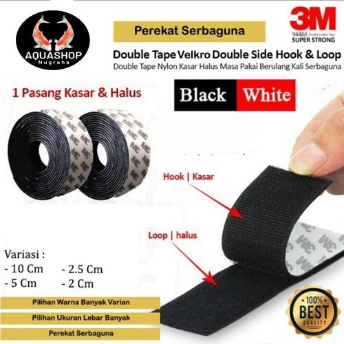 Jual Velcro Tape Perekat Velcro 3M Super Kuat Velcro Hitam 10cm x 100cm ...