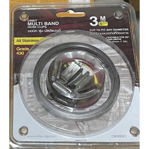 Jual Orbit multiband hose clip W3 SS 430 3m, pengikat selang, pipa ...