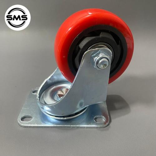 Jual Roda troli merah 3 inch merah / roda pvc 3 inch tipe hidup / roda ...