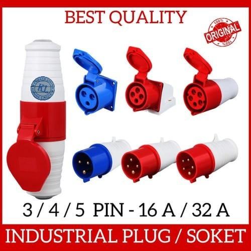 Jual Industrial plug 5PIN 16A type CEE 215 warna merah TAB - Jakarta ...