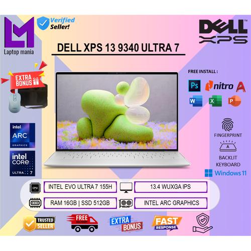Jual Laptop Kecil Dell XPS 13 9340 ULTRA 7 155H 16GB 512GB 13.4 inch ...