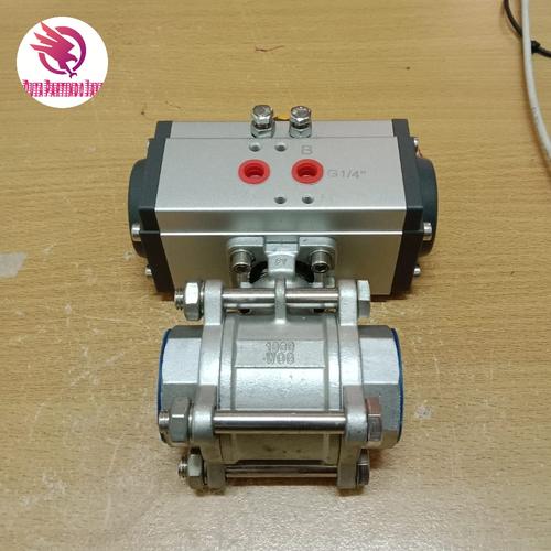 Jual Ball Valve Stainless 316 Drat BSPT 1 1/4" inch Pneumatic Actuator ...