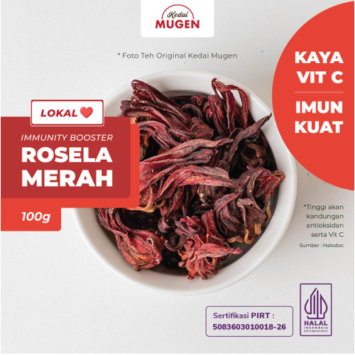 Jual Teh Rosela Merah Kering/Red Rosella Hibiscus Tea Kedai Mugen 100g ...