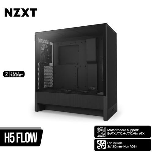 Promo Casing PC Komputer NZXT H5 H-5 Flow | Mid Tower | ATX Case | 2 Fan | Black Hitam Cicil 0% ...