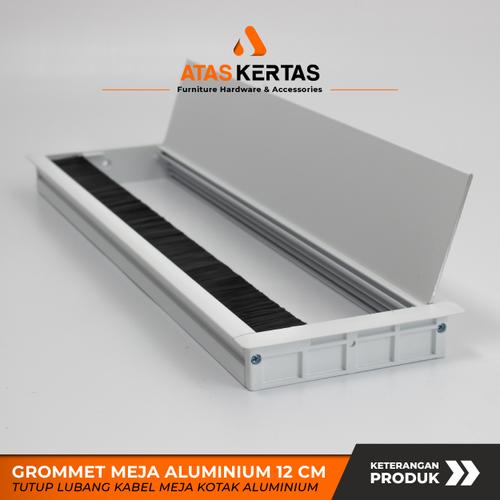 Jual grommet kabel meja kotak 12cm aluminium - gromet tutup lubang ...