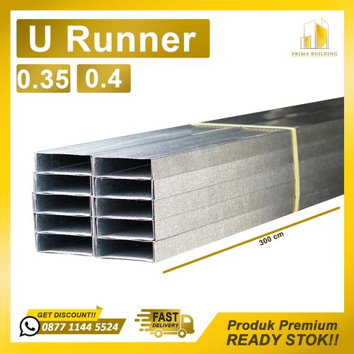Jual U RUNNER 76 0.35 / Penutup Metal Stud / Rangka Partisi 0,35 ranner ...