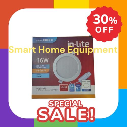 Jual Inlite Slim Downlight 16 Watt INDS602R / Lampu Panel Plafon in ...