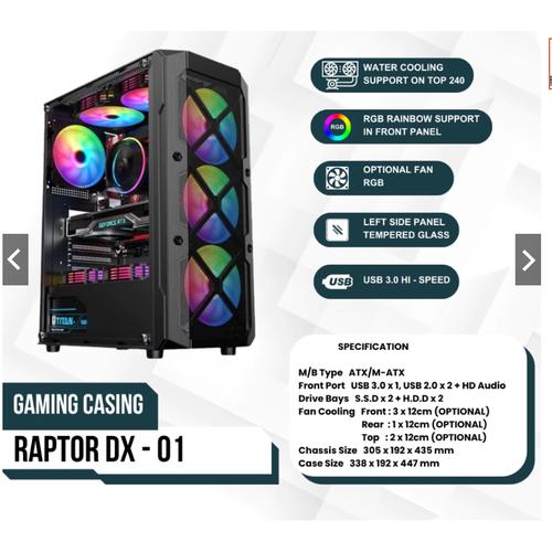 Jual Casing Gaming Raptor DX-01 - CASING GAMING ATX/M-ATX - Kab. Blitar ...