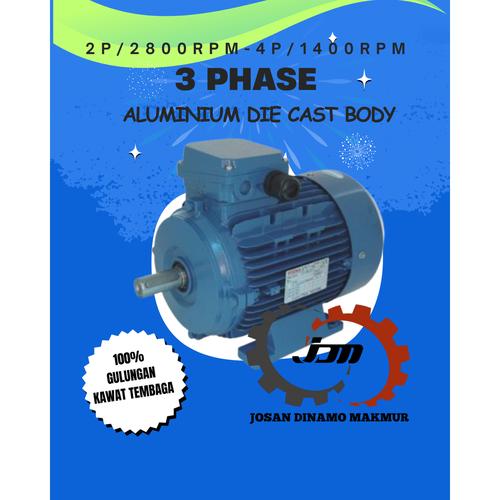 Jual Dinamo 1 HP 3Phase 2800Rpm - 1400Rpm Elektro Motor 0,75 KW 2pole - 4pole - 4Pole / 1400Rpm ...