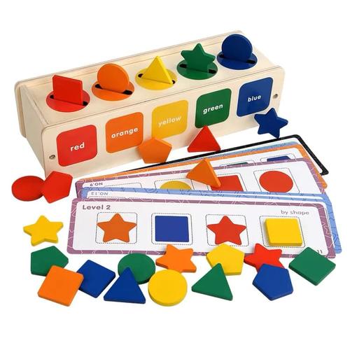 Jual mainan edukasi mengenal bentuk sorting box game shape maching game ...