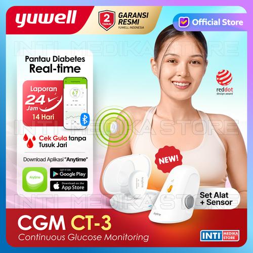 Promo YUWELL - CT3 Anytime Continuous Glucose Monitor (CGM) Alat Cek Gula Darah REAL-TIME 24 JAM ...