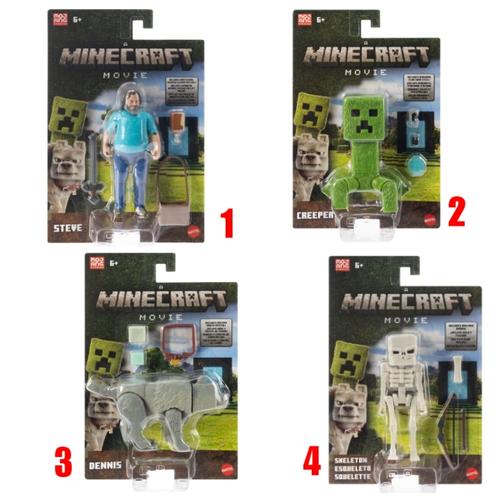 Jual Minecraft The Movie Action Figure 10 cm Steve, Creeper, Dennis the ...