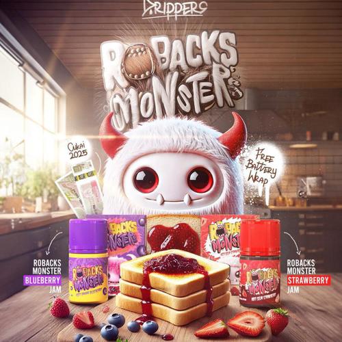 Jual ROBACKS MONSTER ROTI BAKAR SERIES FREEBASE 60ML - BLUEBERRY, 3 ...