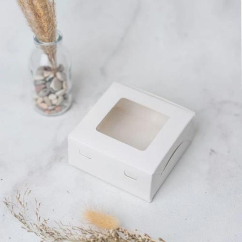 Jual box jendela mika kemasan cookies ivory dus laminasi ukuran 10x10x4 ...
