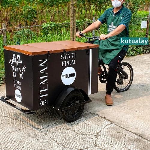 Jual Custom Gerobak Keliling Sepeda Gowes Bahan Tebal 100x60cm Tahan ...